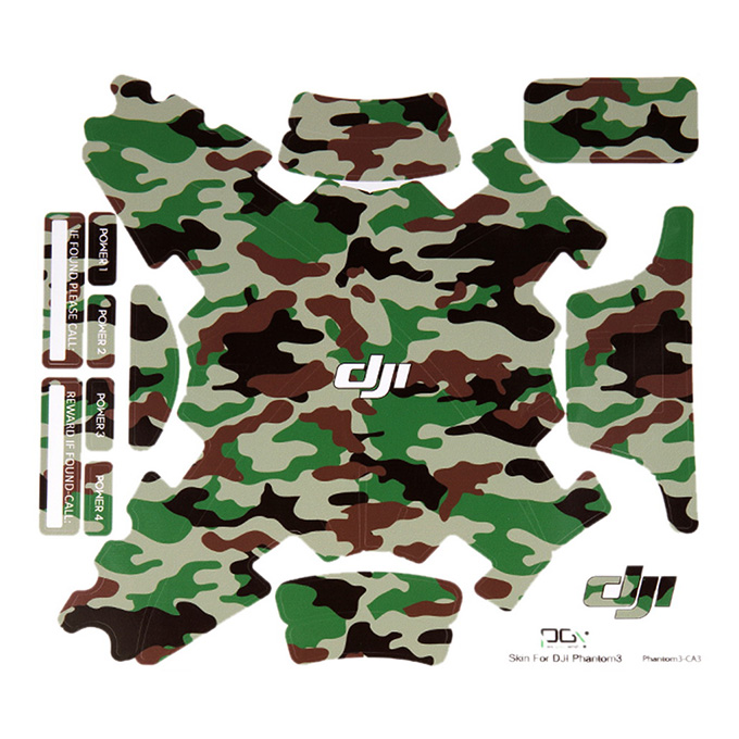 DJI Phantom 3 PVC Stickers Camouflage Pattern Decals