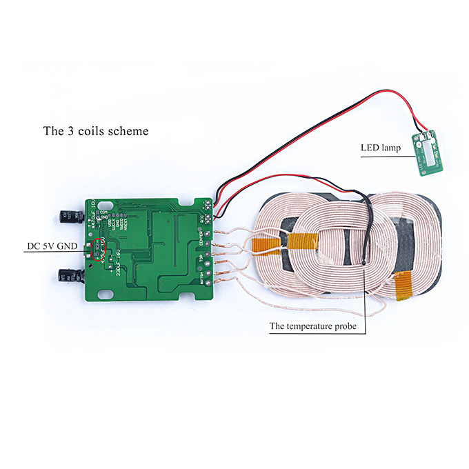 Itian 3 Coils DIY Qi Standard Wireless Charger PCBA Circuit Board