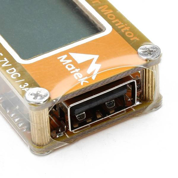 Matek USB LCD Display Voltmeter Ampere Meter Power Capacity Tester