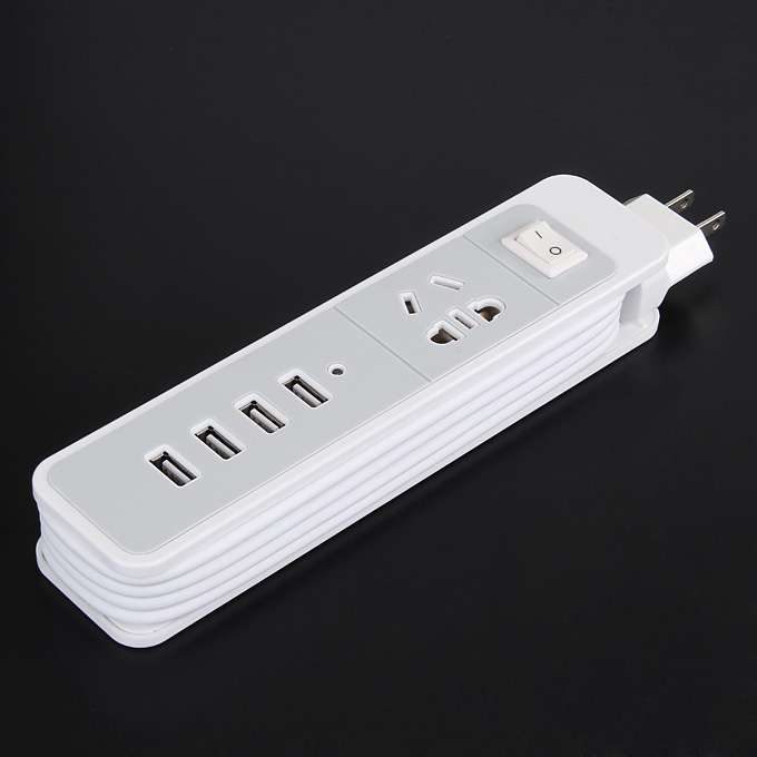 Universal Wire-Hidden 4.8A 240V Power Strip with A Power Socket 4 USB ...