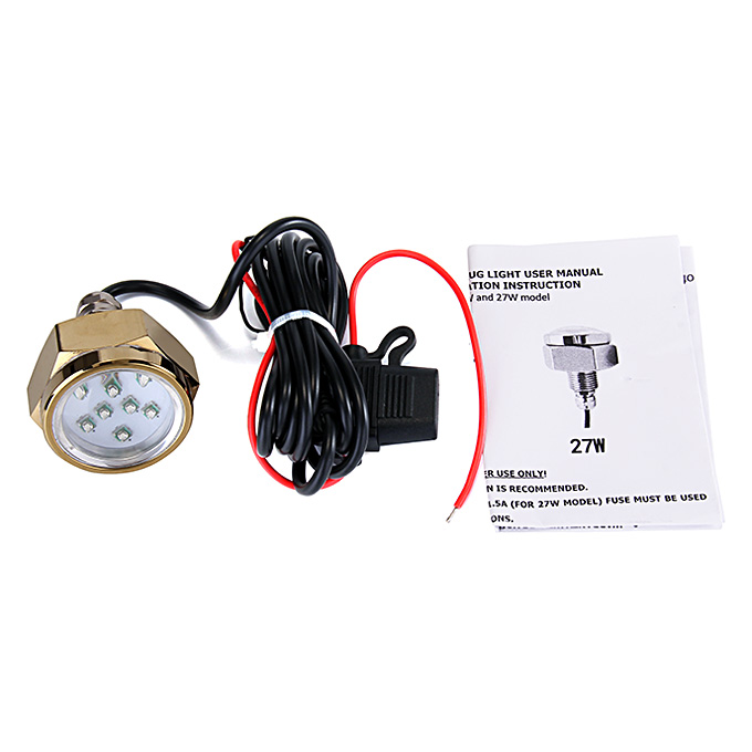 27W IP68 Boat Drain Plug Light Yacht LED Light