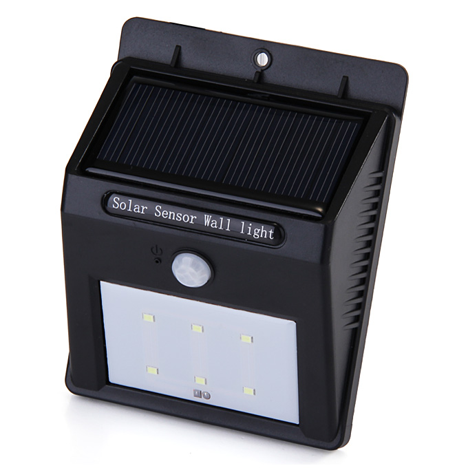 6 LED PIR Motion Sensor Wall Light Outdoor Garden Wall Solar Light