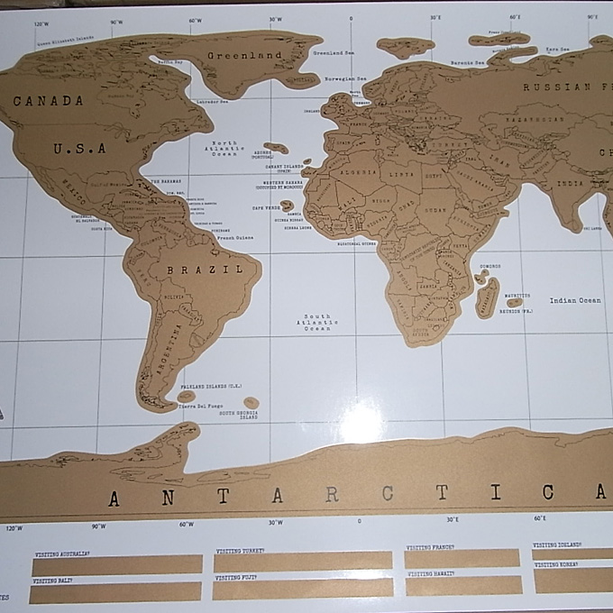World Scratch Wall Map Poster In Tube