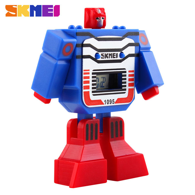 SKMEI 1095 Detachable Transformer Cartoon Robot Toy Watch LED Digital