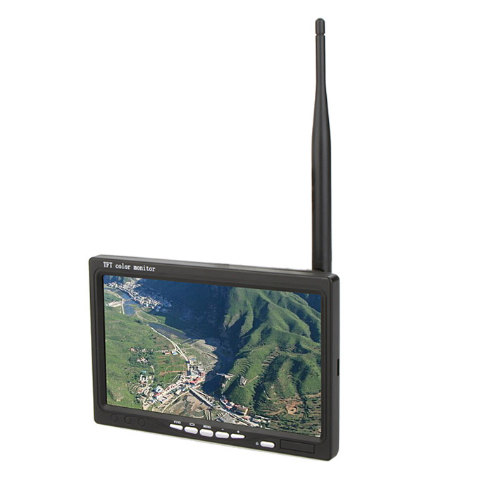 7" LCD HD FPV Monitor Built-in Lipo Battery 5.8G 8CH Wireless Receiver
