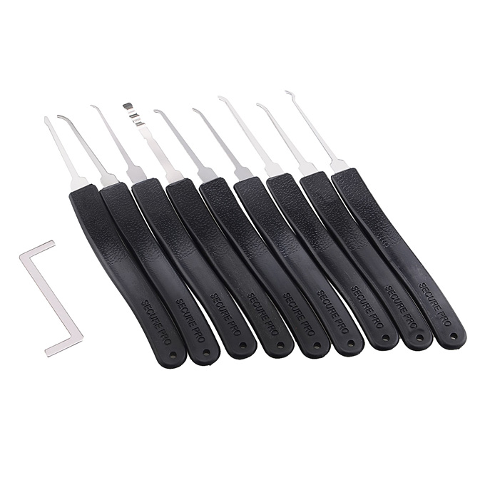 AML020008 Professional 9-Piece Lock Picks + Z-Shape Quick-Picking Tool