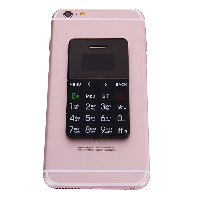 Qmart Q5 Ultra Thin Slim 1.0inch Bluetooth Mini Pocket Card Cell Phone