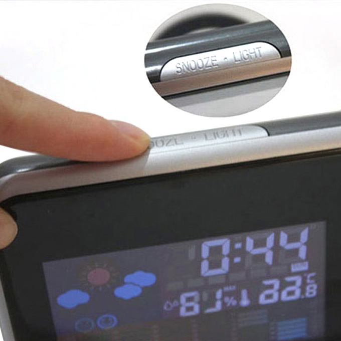 Digital Weather LCD Clock Snooze Alarm Clock Projector