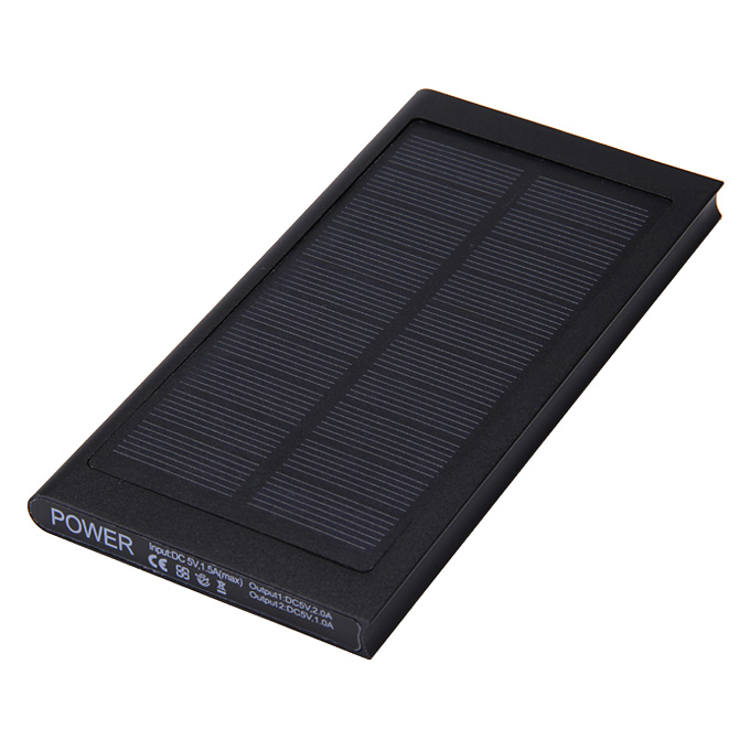 12000mAh Dual USB Solar Panel Power Bank External Backup Battery