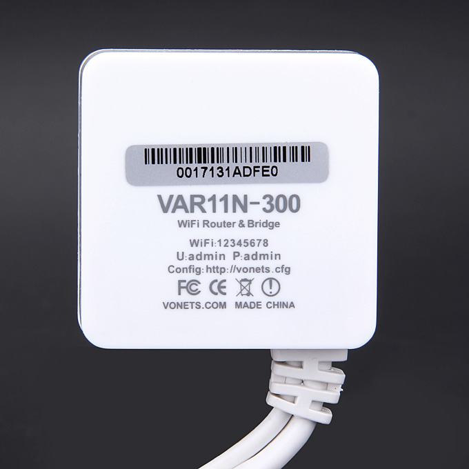 Vonets VAR11N-300 300Mbps 2.4Ghz Mini Wireless WiFi Router WiFi Bridge ...