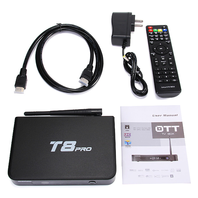 T8 PRO KODI 4K UHD Amlogic S812 2G/8G 2.4G/5G Dual Band WIFI TV BOX