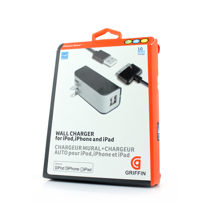 Griffin Power Adapter Dual USB Wall Charger For Apple iPhone iPad and