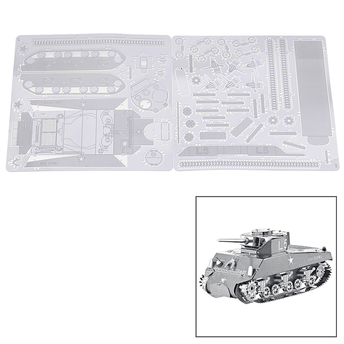 DIY M4 Medium Tank 3D Puzzle Educational 3D Model
