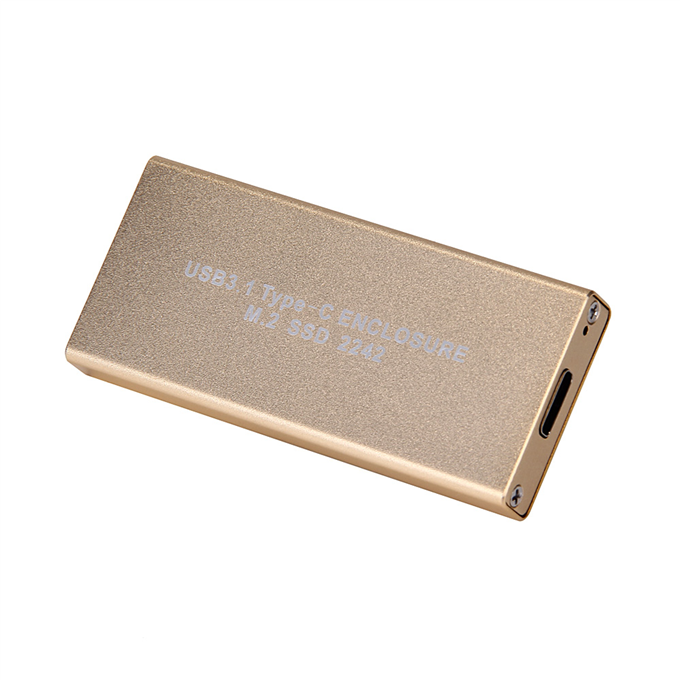 USB3.1 Type-C ENCLOSURE M.2 SSD HDD Enclosure - Golden