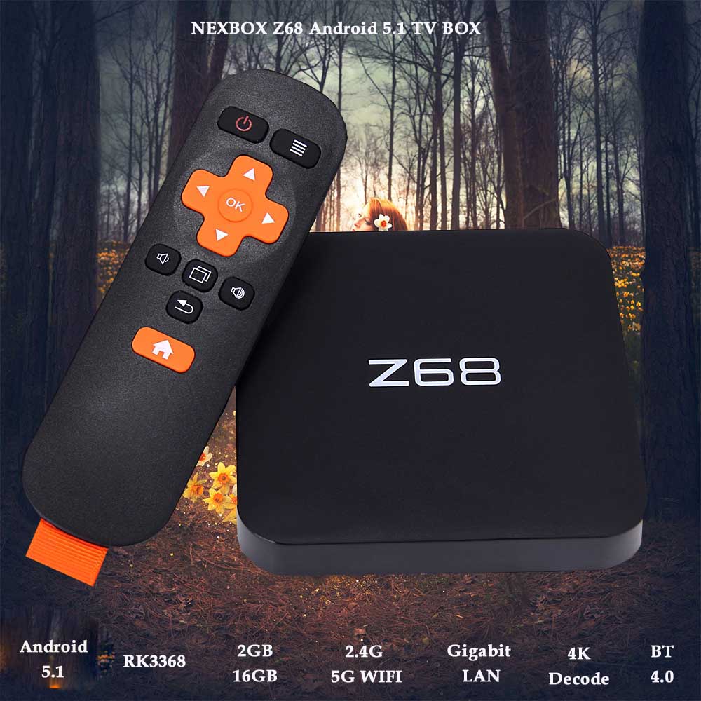 Z68 TV BOX RK3368 Android 5.1 4K UHD 2G/16G 2.4G/5G TV BOX