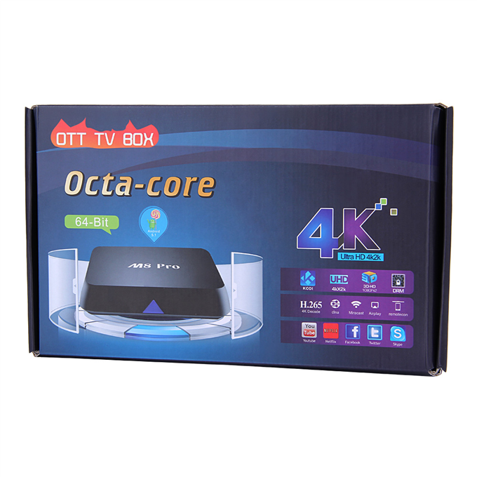 M8 Pro Android 5.1 4K RK3368 Octa Core 2G/8G TV Box