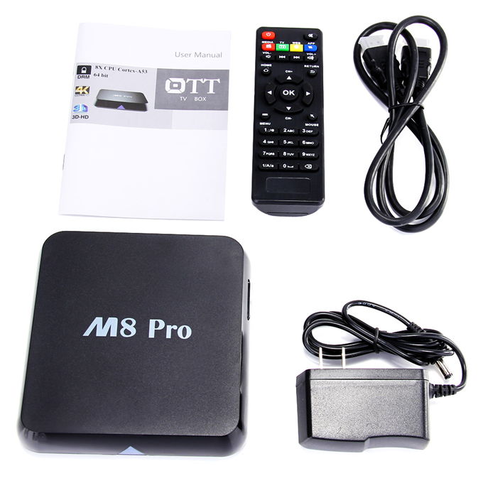 M8 Pro Android 5.1 4K RK3368 Octa Core 2G/8G TV Box