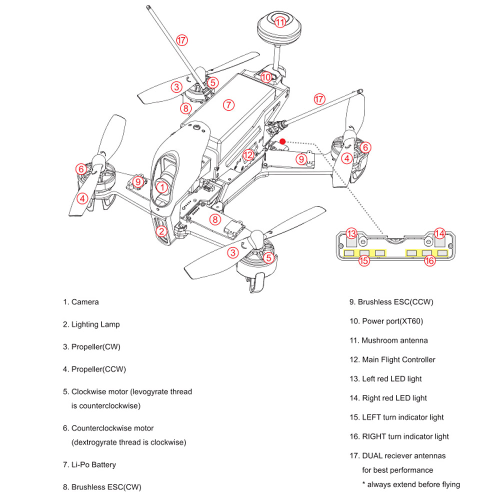 Walkera F210 5.8G FPV HD Camera SP Racing F3 Flight Controller