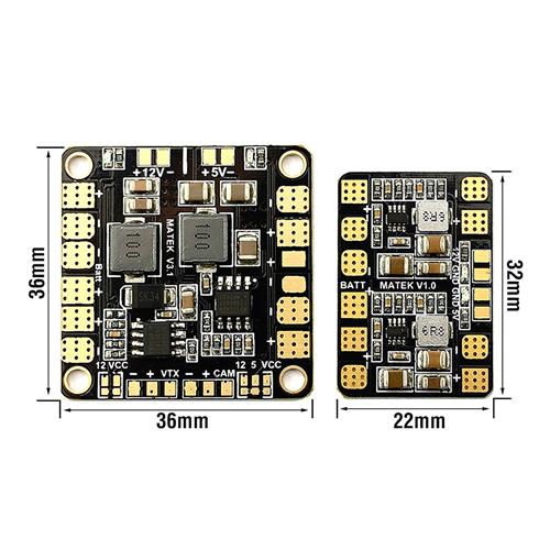 Matek Micro PDB With 5V 12V Power Distribution Board Dual BEC