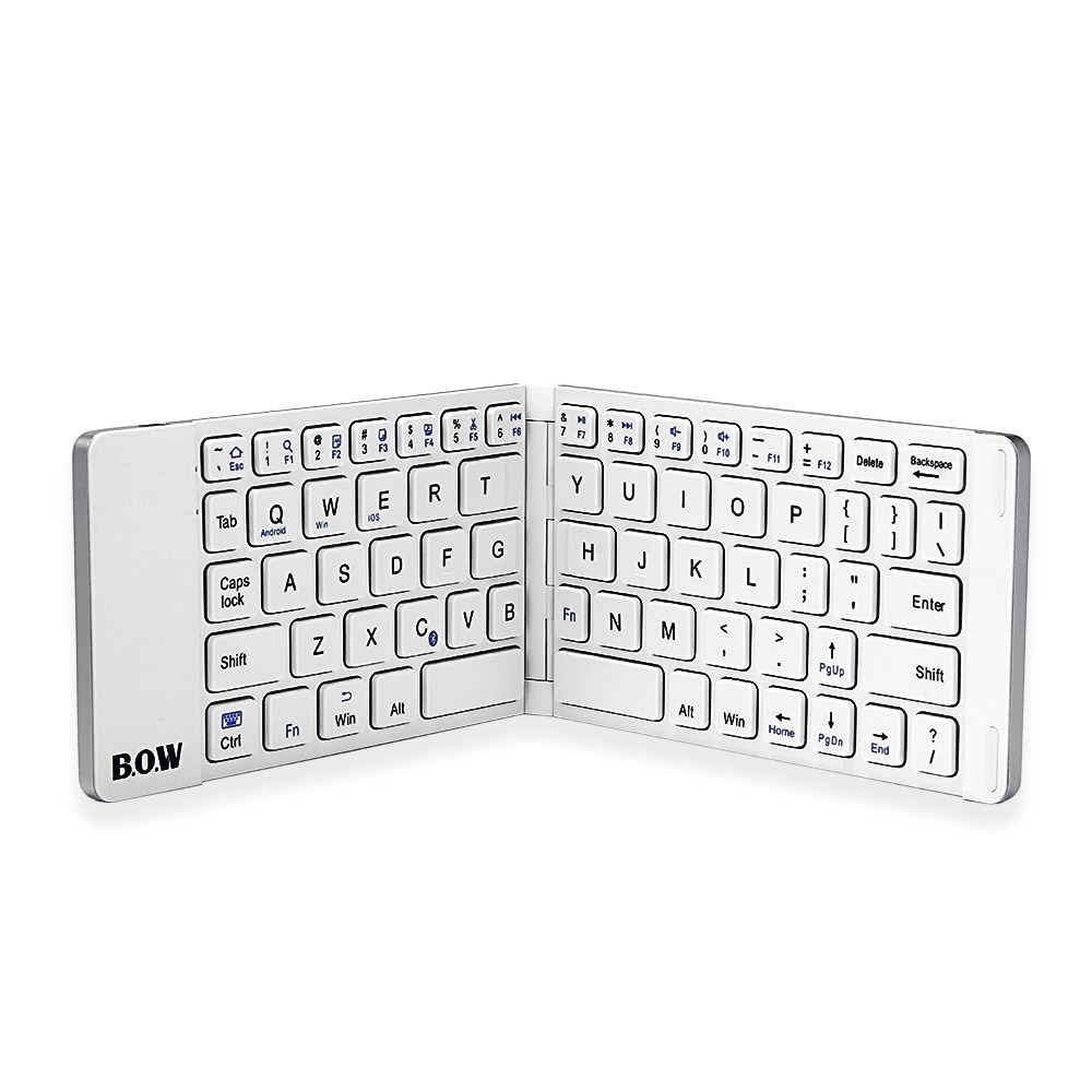 BOW Foldable Wireless Bluetooth Keyboard White