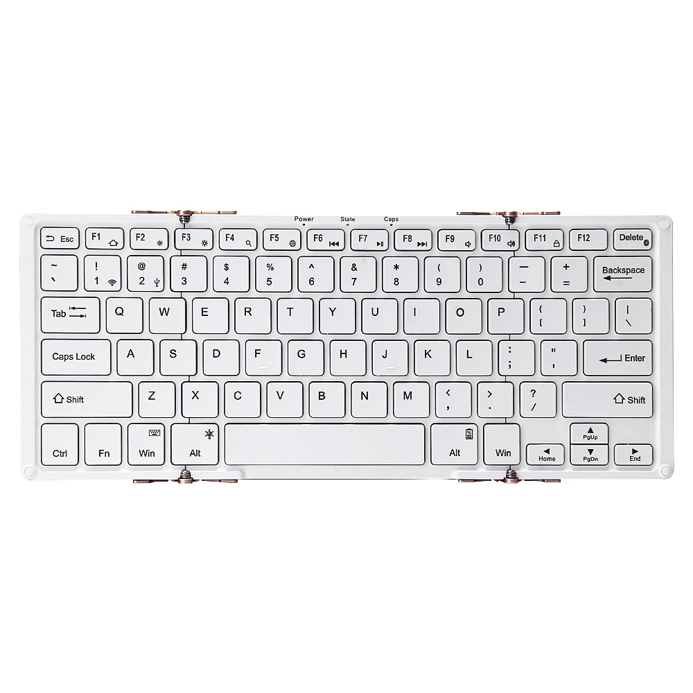 B.O.W Foldable Backlit Wired Bluetooth Keyboard White