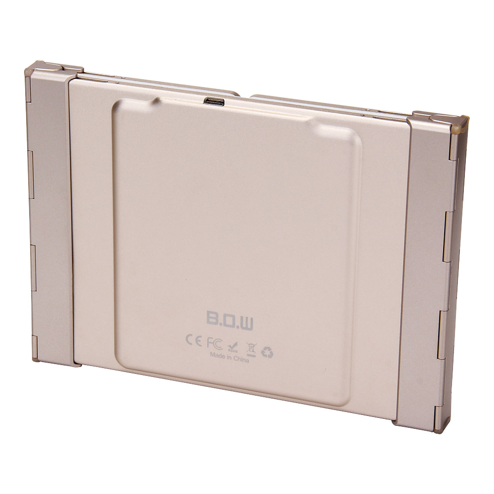 B.O.W Foldable Backlit Wired Bluetooth Keyboard White