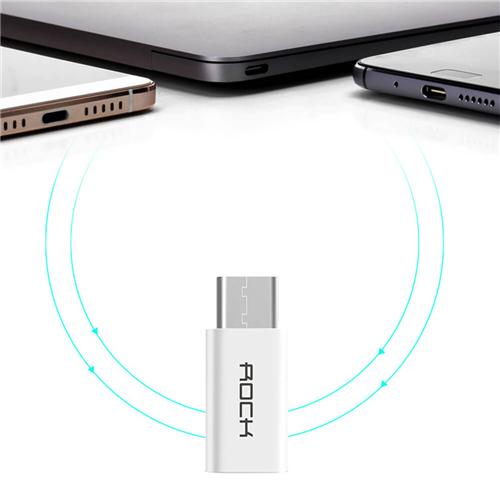 ROCK USB Type-C to Micro USB Converter - White