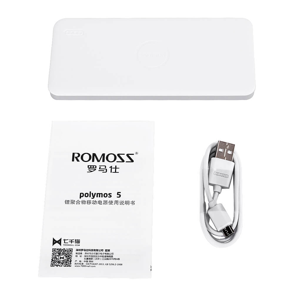 Original ROMOSS Polymos05 5000mAh Dual USB Li-polymer Power Bank