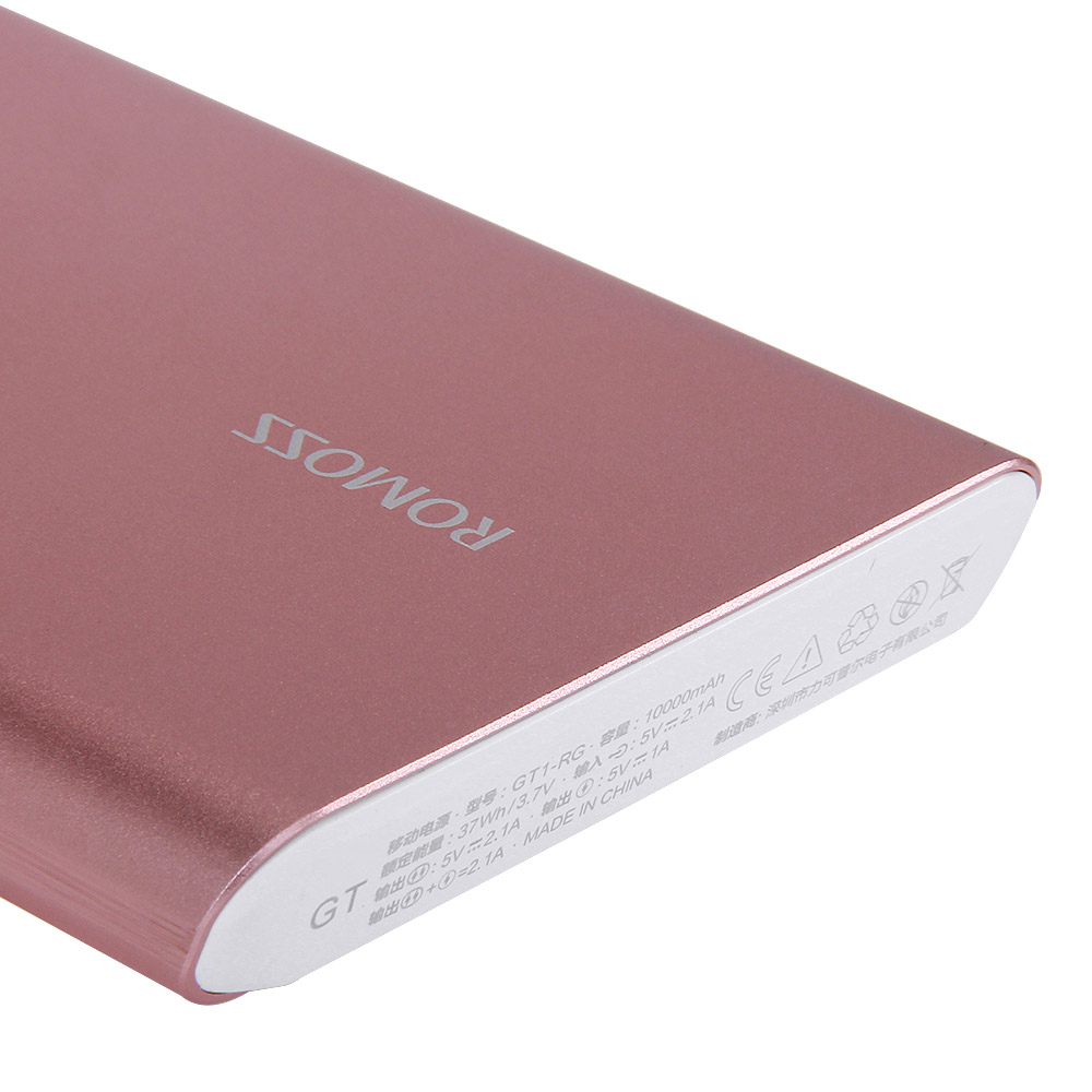 Original ROMOSS GT1 10000mAh Dual USB Li-polymer Power Bank