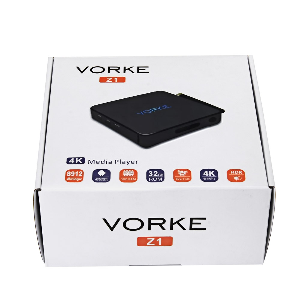 VORKE Z1 Amlogic S912 4K VP9 HDR TV BOX + Tronsmart TSM01