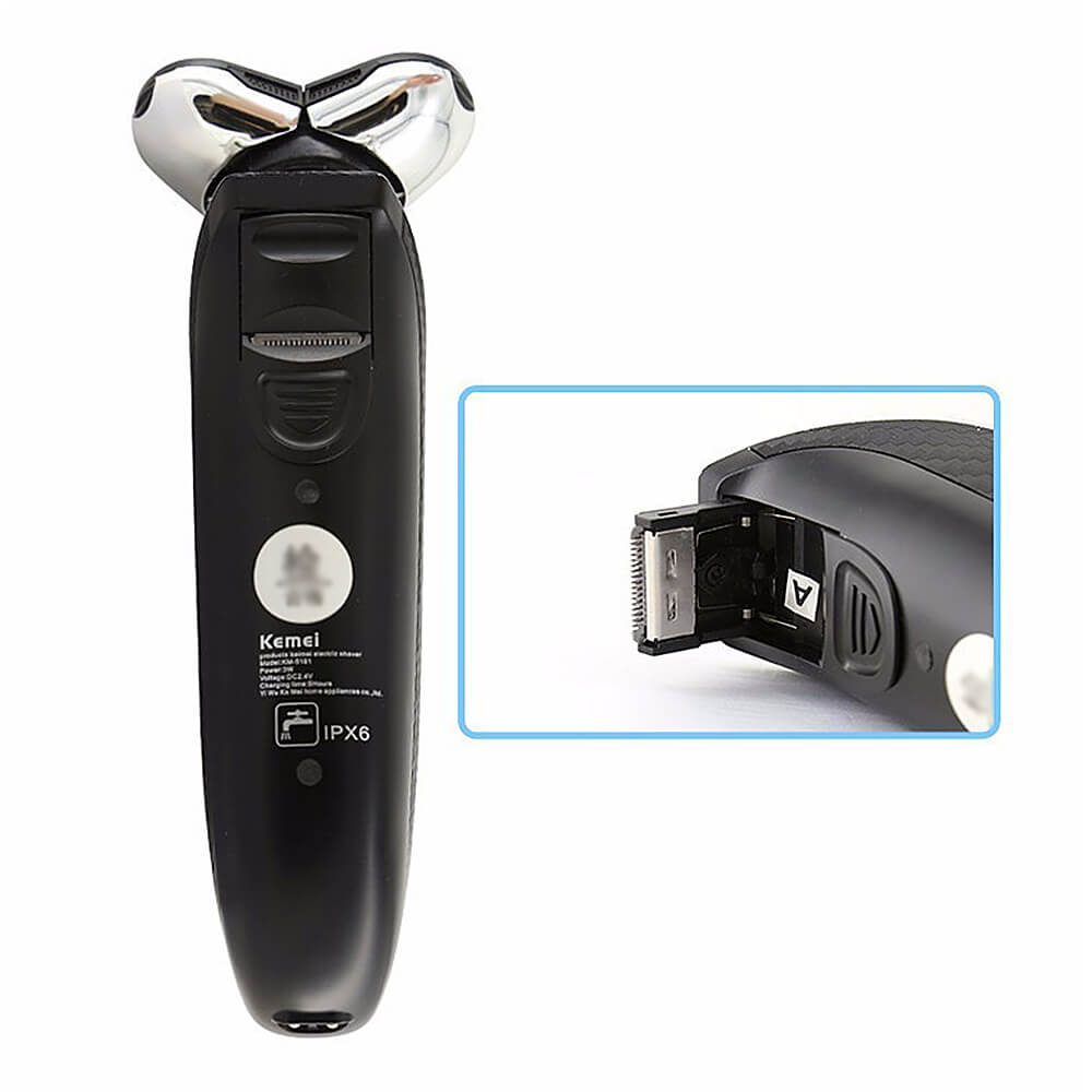 KM-8871 EU Plug 4D Electric Shaver Waterproof Rotary Razor