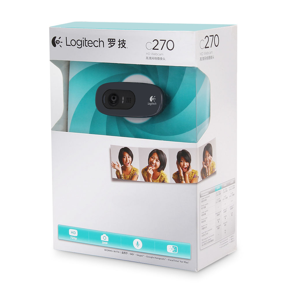 Logitech C270 HD Vid 720P Webcam With MIC Micphone Video Calling