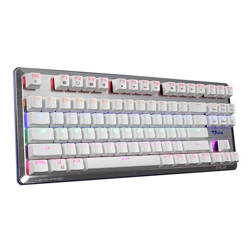 E-3LUE K727 87 Key Mechanical Keyboard Black Switch White