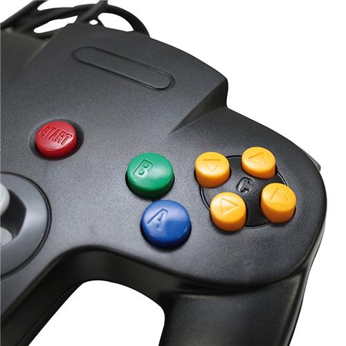 Retro N64 Bit Usb Wired Controller Black