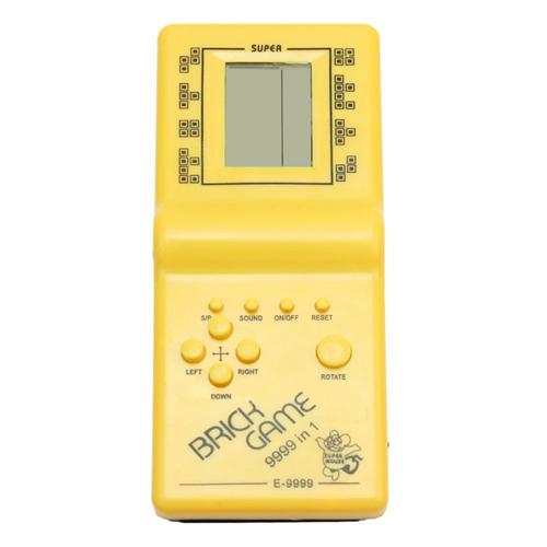 Retro Classic Childhood Tetris Brick Handheld Game Console Yellow