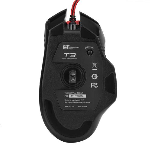 ET T3 Wired Gaming Mouse - Black+Red