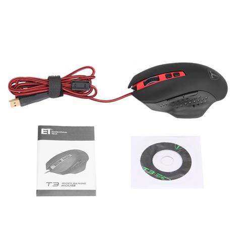 ET T3 Wired Gaming Mouse - Black+Red