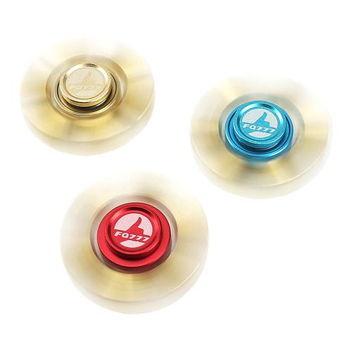 FQ777 Hexagonal Fidget Hand Spinner Brass Blue and Gold