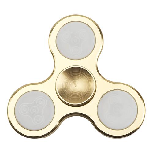 Fidget Hand Spinner 3 Modes Adjustable LED Lights Gold