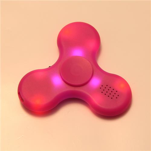 Fidget Hand Spinner LED Light Bluetooth Speaker Pink