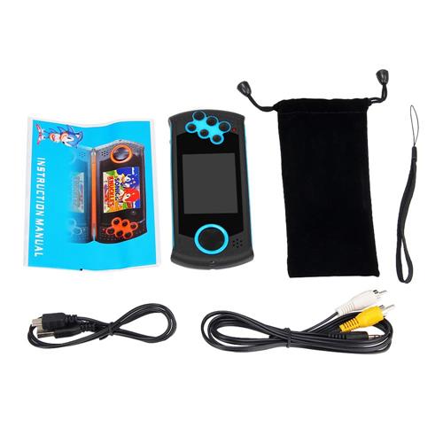 Portable 3 Inch 16 Bit Handheld Game Console Black and Blue