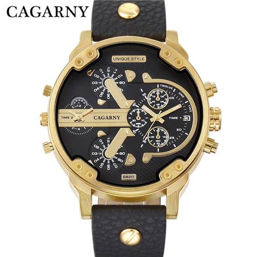 CAGARNY 6820 Sport Watch Cortical Strap Gold+Black