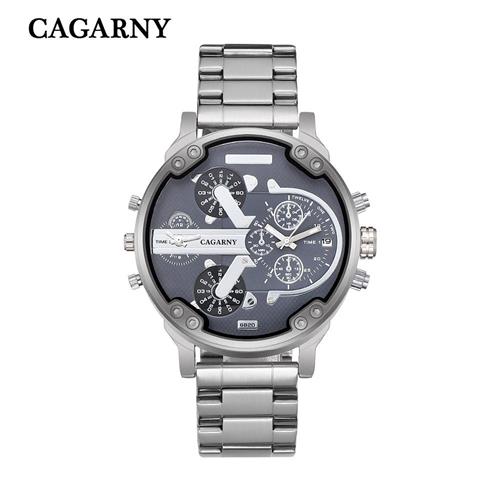 CAGARNY 6820 Sport Watch Steel Strap Silver+Grey