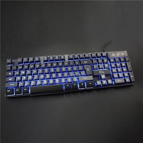 Rii RK100 3 LED Backlight Gaming Keyboard Black