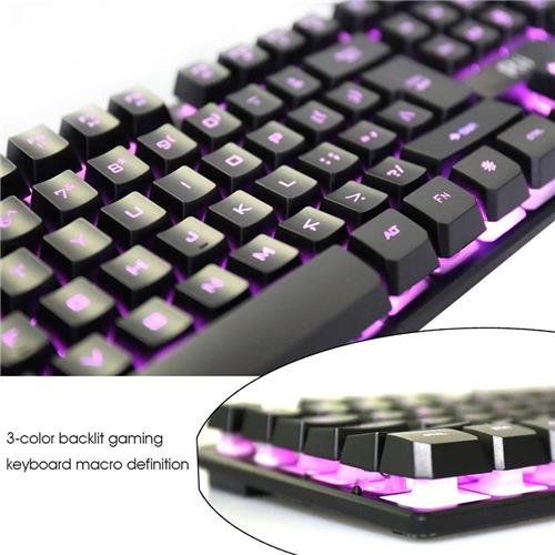 Rii RK100 3 LED Backlight Gaming Keyboard Black