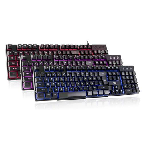Rii RK100 3 LED Backlight Gaming Keyboard Black