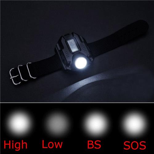 Rechargeable Led Torch Wrist Light Black