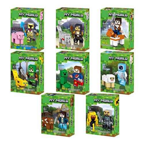 8PCS My World Minecraft Building Block Action Figures toys