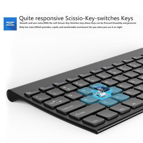 B.O.W HW086 2.4G Wireless Keyboard Black