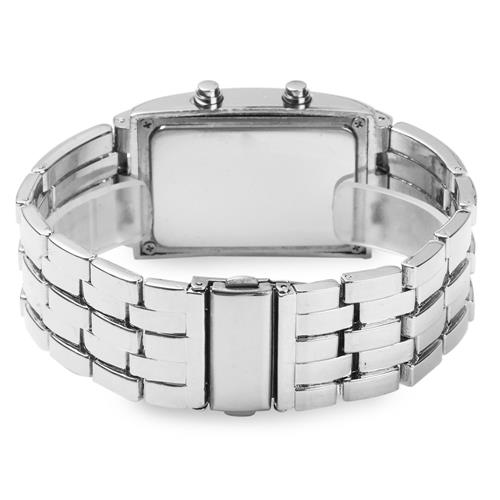 Square Dial Dual Time Scales Red LED Digital Watch